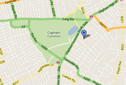 Clapham map – Life Time Tennis – London, UK